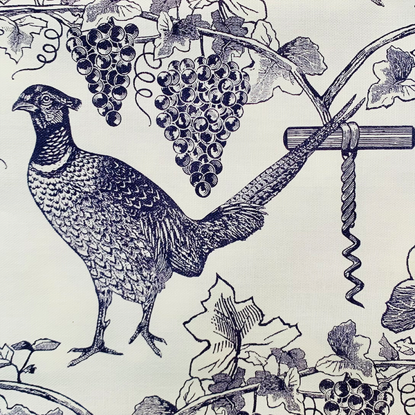 Pheasant & Vine Tea Towel, Blue – Thornback & Peel